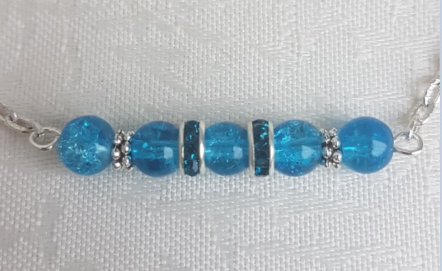 Gorgeous Blue Bead and Chain Bracelet - Folksy