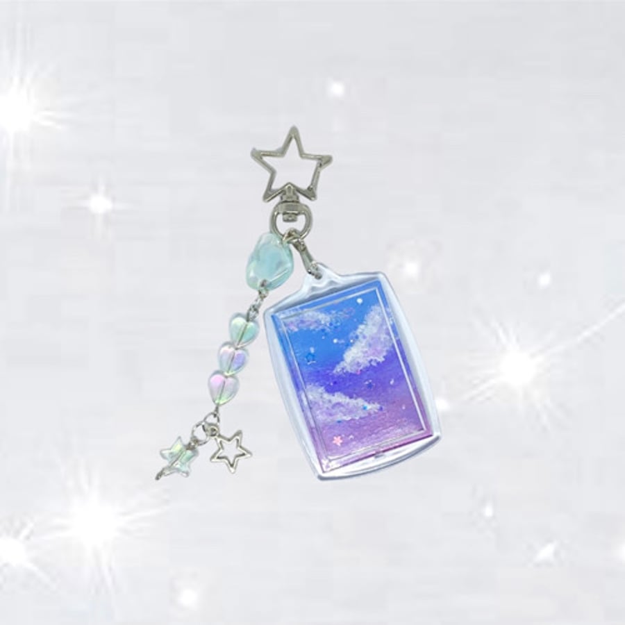 Hand Painted Keychain Photo Frame Keyring Mini ... - Folksy