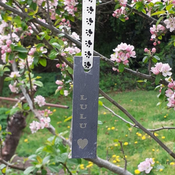 Personalised Engraved Pet Memorial Natural Slat... - Folksy