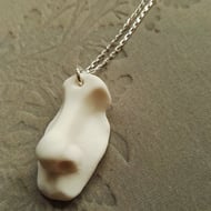 Contemporary porcelain Nose necklace, unique. - Folksy