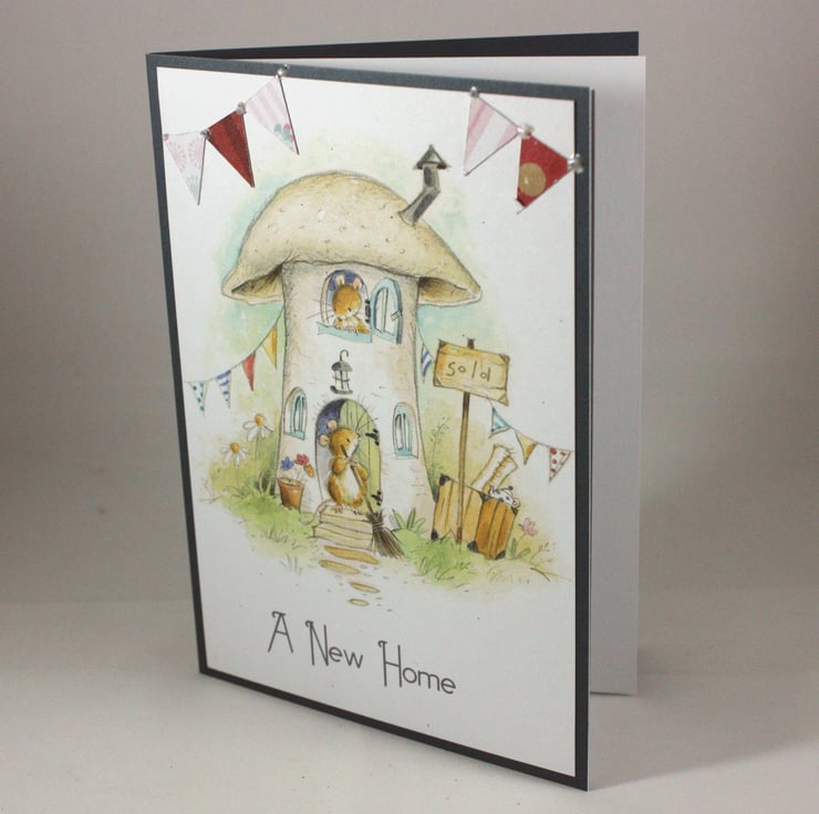 Cute mice new home card - Folksy