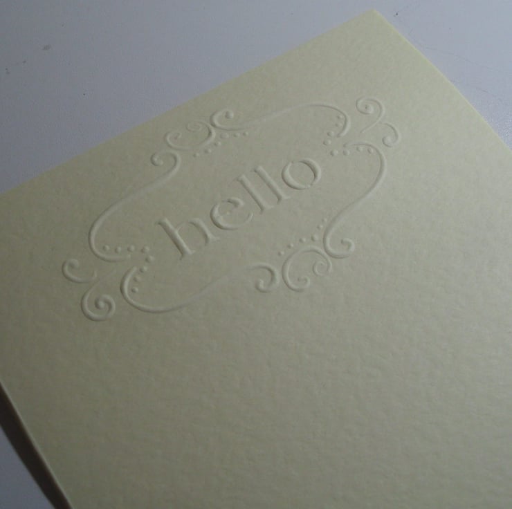 Embossed "HELLO" Writing Paper with ... - Folksy
