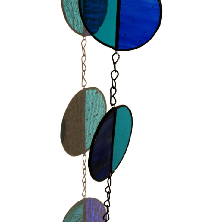 Stained Glass string of hanging semicircles dec... - Folksy