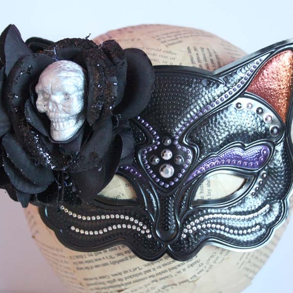 Cat Kitten Flower Rose Halloween Masquerade Mask - Folksy