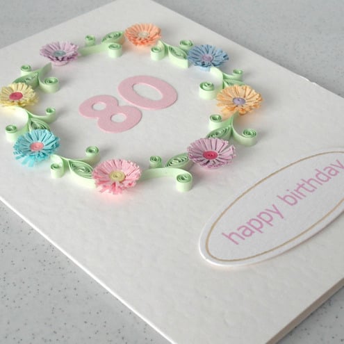 80th birthday card - Folksy
