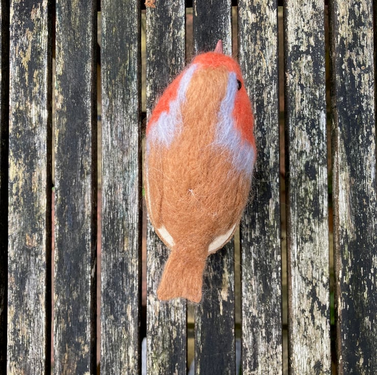 Needle felted robin decoration, woollen sculpture - Folksy