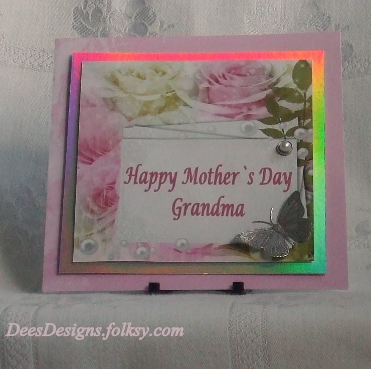 Handmade Mother's Day Card, Grandma's Roses - Folksy
