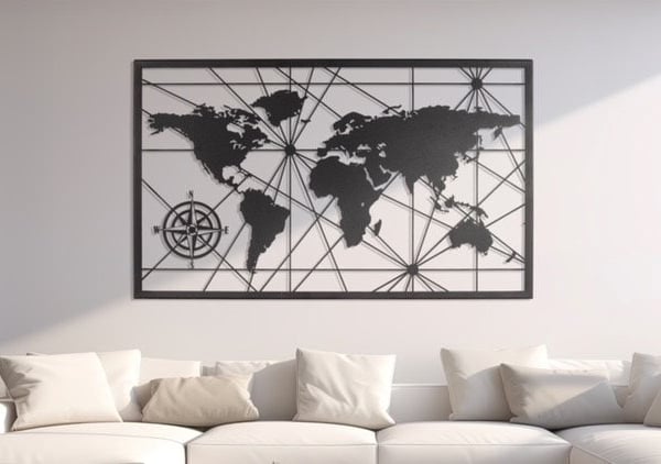 World Map - Metal Wall Art - Folksy