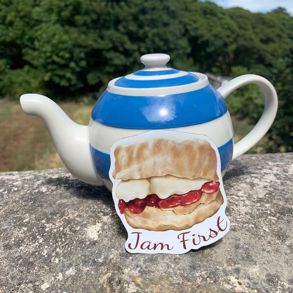 Jam First Fridge Magnet - Cornwall Gift - Folksy