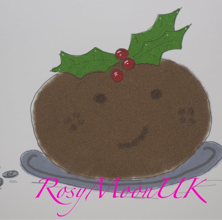 Christmas Pudding, Christmas Card - Folksy