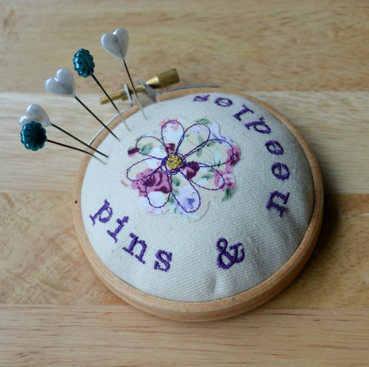 PINS & NEEDLES Embroidery hoop style pin cu... - Folksy