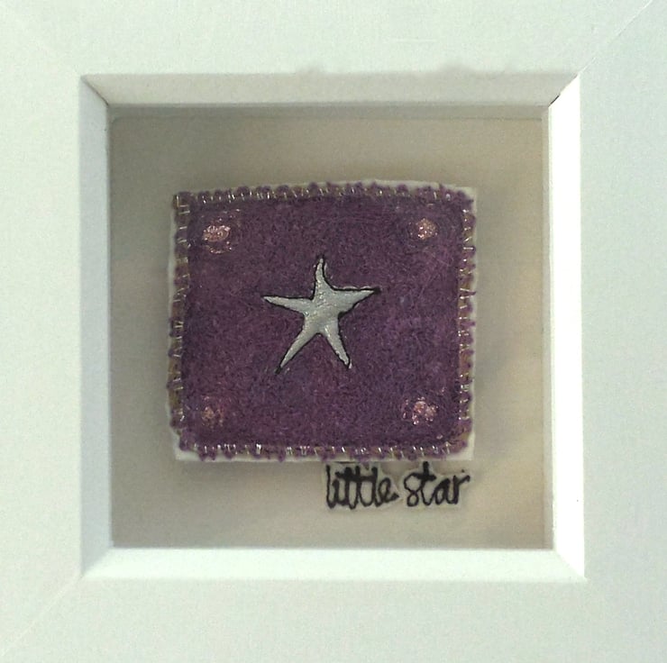 'Little Star' 2 - Framed Textile - Folksy
