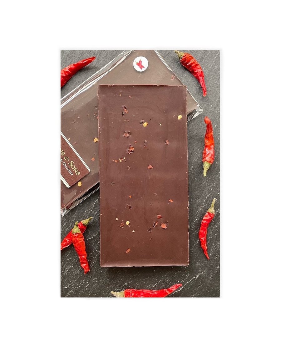 3 x Handmade Dark Chocolate CHILLI Bars - vegan... - Folksy