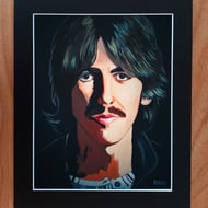 GEORGE HARRISON ART PRINT WITH MOUNT - Folksy