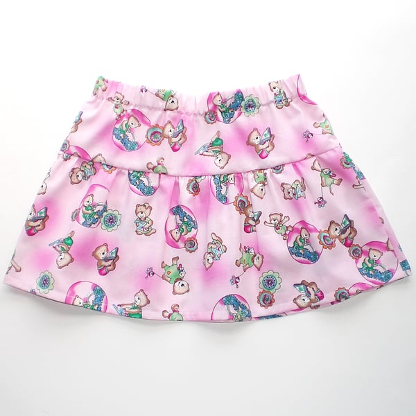 REDUCED! Toddlers elasticated skirt with teddy ... - Folksy
