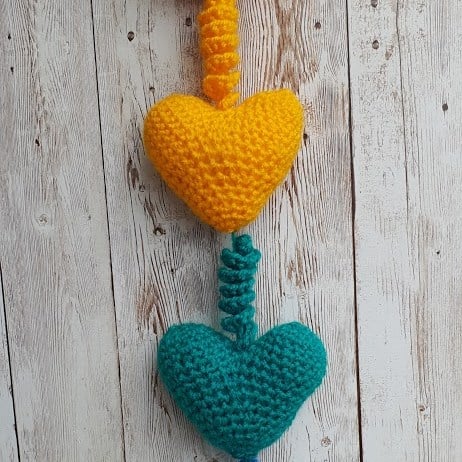 A rainbow of hearts window display or wall hanger - Folksy