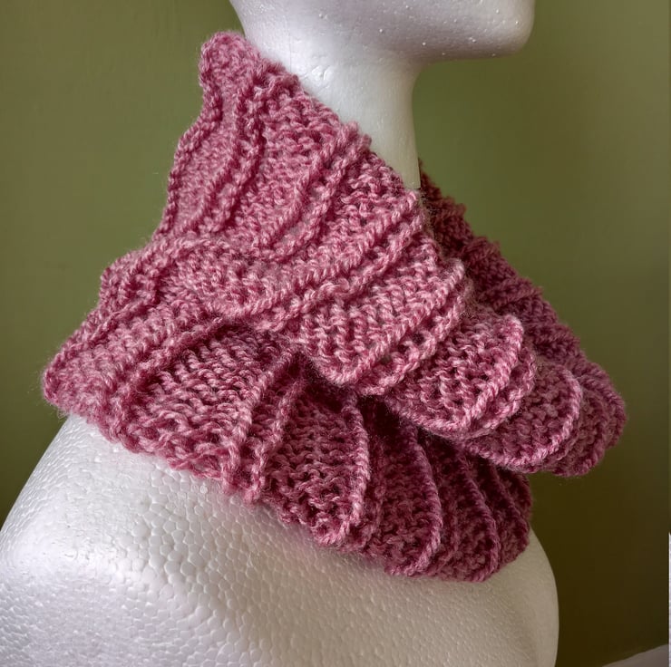 Dusky Pink Oversized Cowl Snood Hand Knitted in... - Folksy