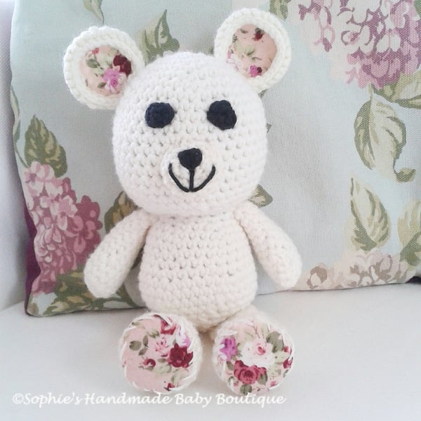 Premium Floral Cuddle Bear Personalised Baby Gi... - Folksy