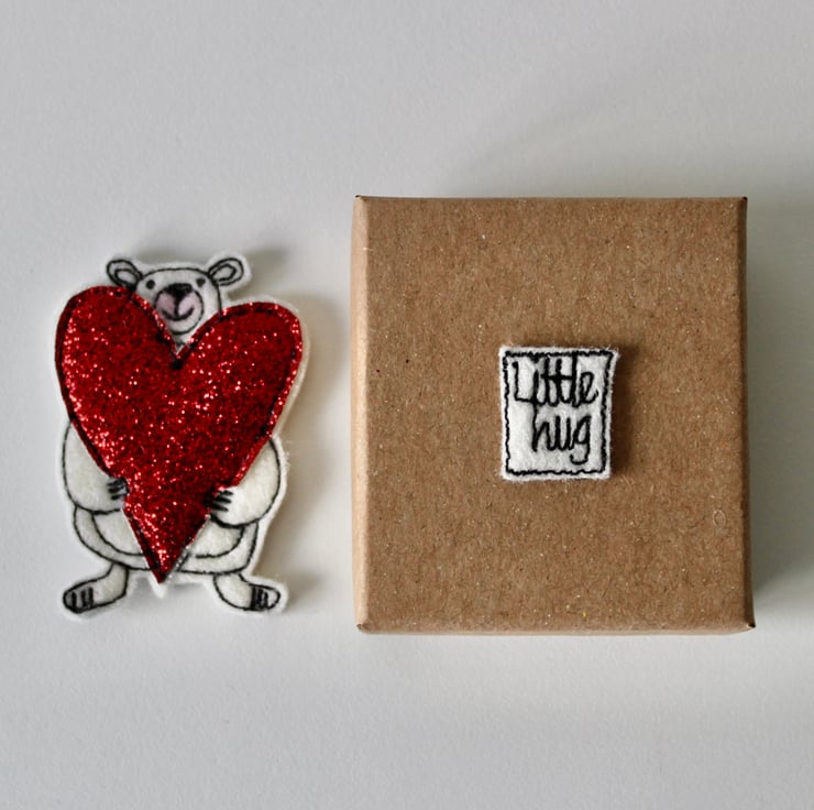 'Little Hug' Bear in a Box - Folksy