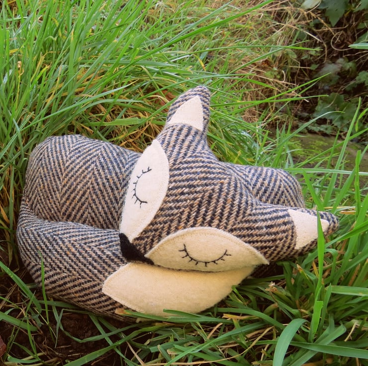 A snoozy fox doorstop, made from a soft herring... - Folksy