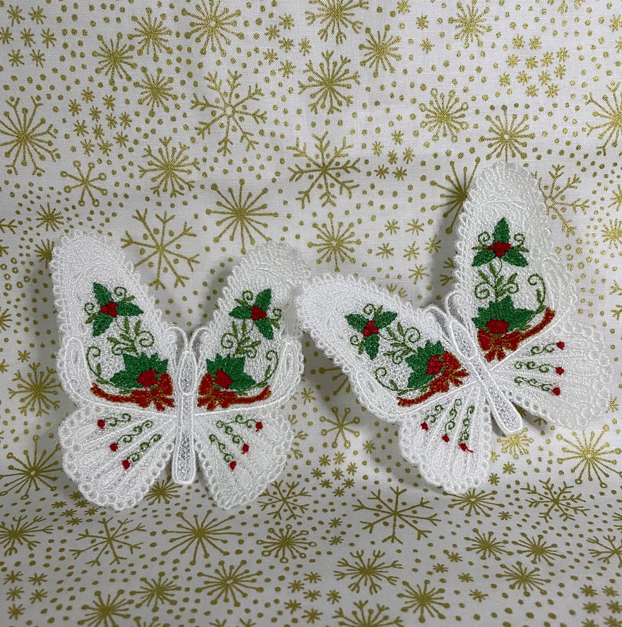 Seconds Sunday SALE Christmas Butterfly Clip D... - Folksy