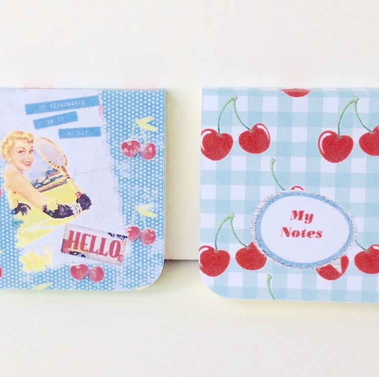 Mini Notebooks, Set of Two,Handmade Sticky Note... - Folksy
