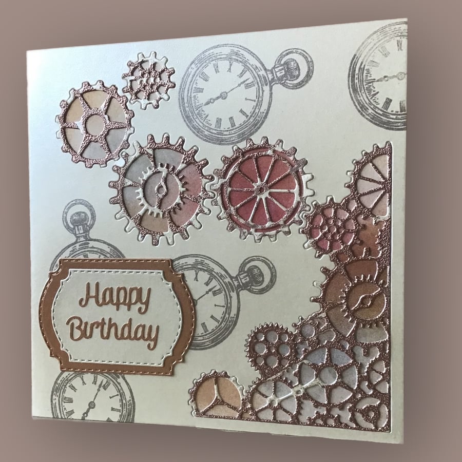 Handmade cog card - Folksy