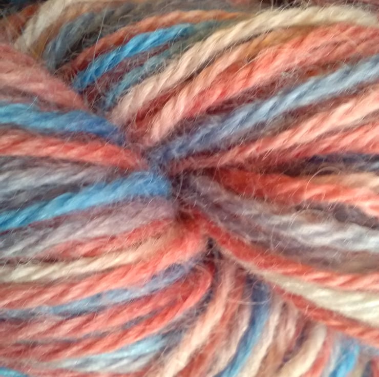 100g Hand-dyed 100% WENSLEYDALE WOOL DK sky blu... - Folksy