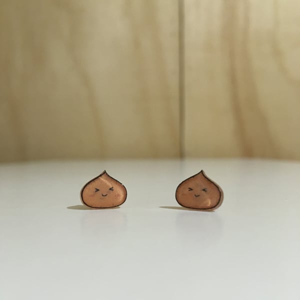 Cute Dumpling Earstuds "Cheeky Bao" - Folksy
