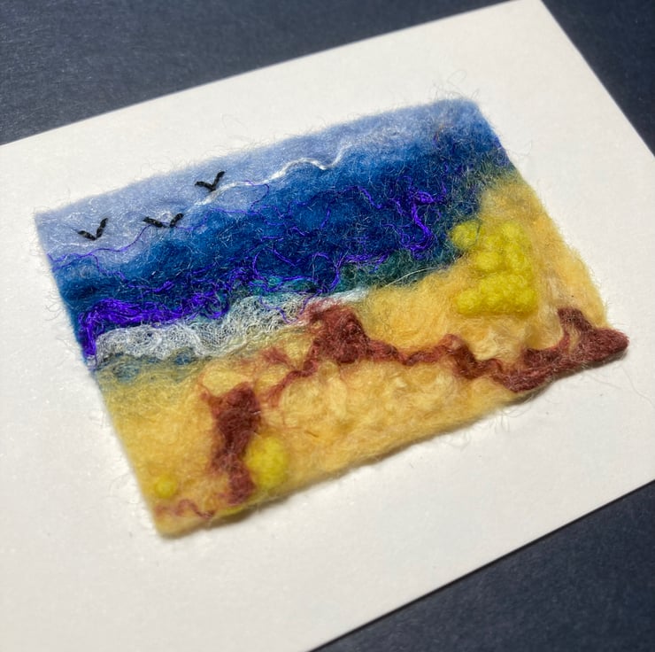 Seconds sunday - Miniature seascape, felted woo... - Folksy