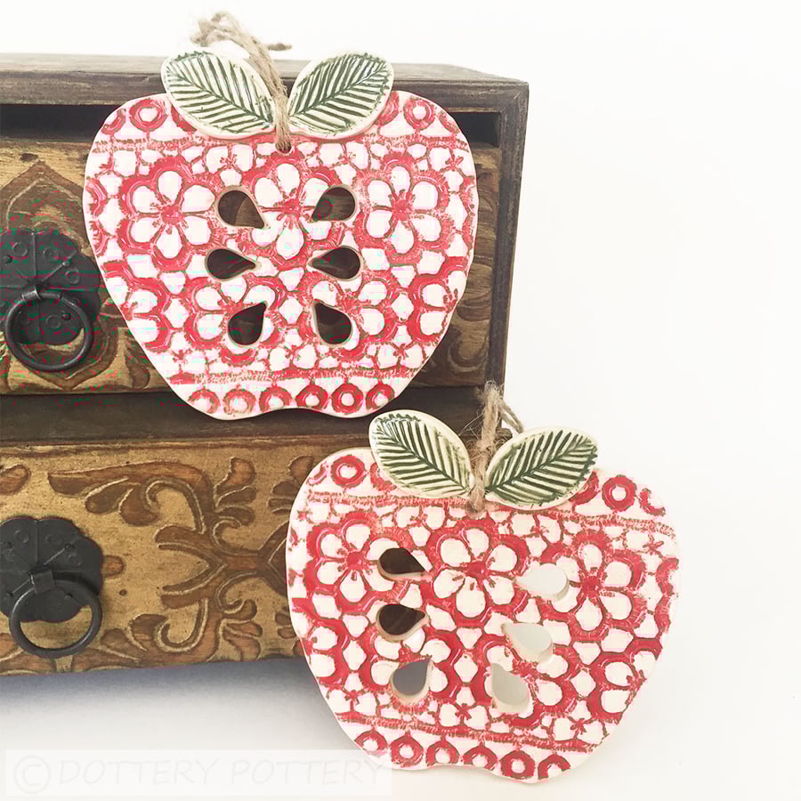 Ceramic Apple decoration Thank You teacher gift... - Folksy