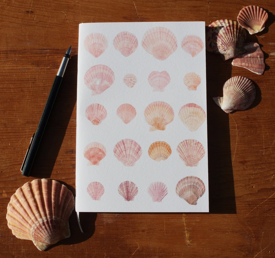A5 Scallop Seashell Notebook - Folksy