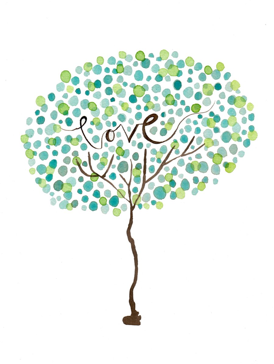 LOVE tree is an A4 Archival Print by Jo Roper A... - Folksy