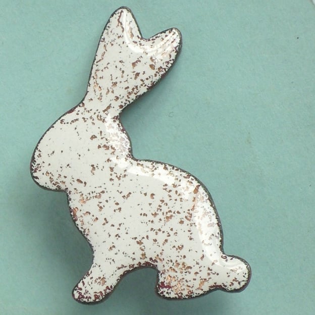 brooch white rabbit - Folksy
