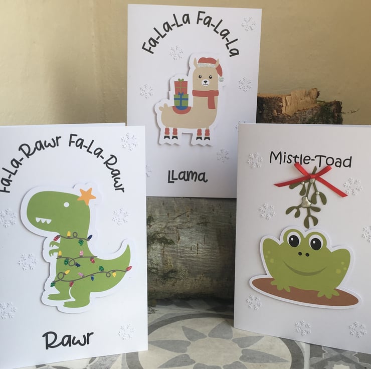 Christmas Pun cards set of 3 Designs Handmade - Folksy