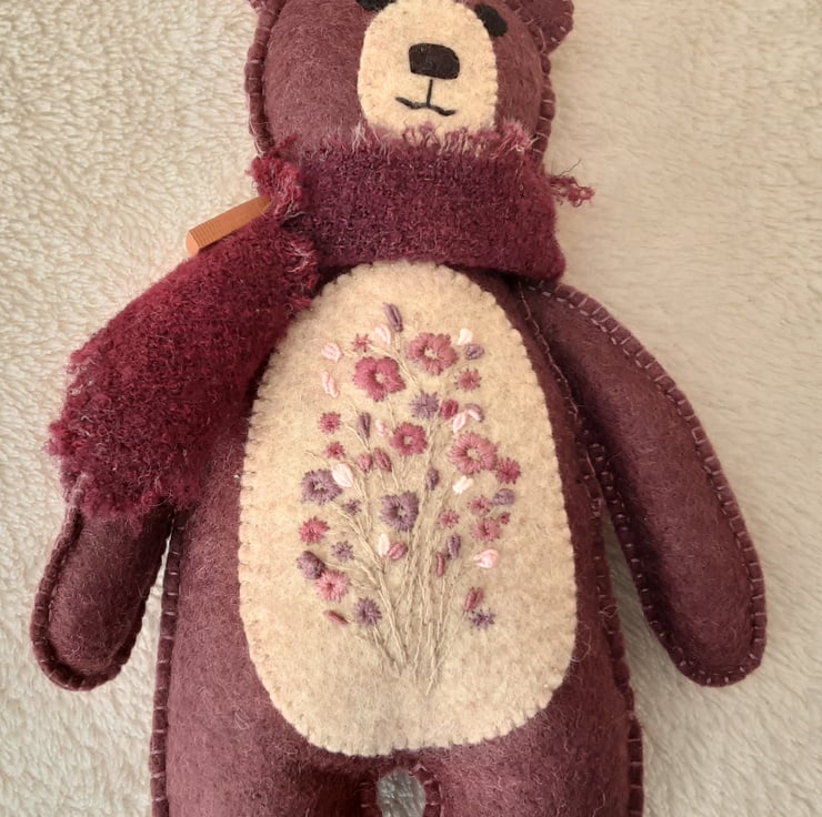 Teddy bear, Scandi style woodland felt teddy be... - Folksy