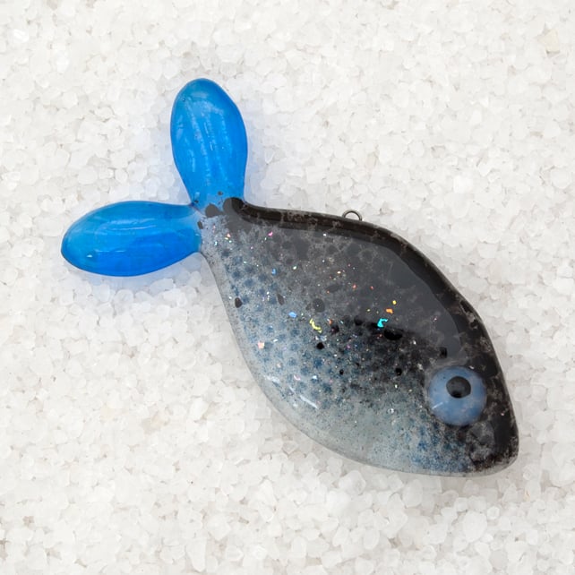 Fused Glass Sparkly Fish Decoration - Folksy