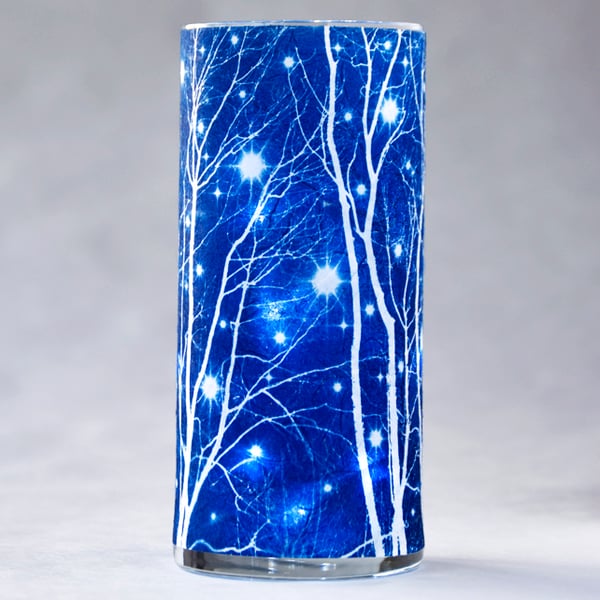 Starry Winter's Night Large Cyanotype Cylinder ... - Folksy