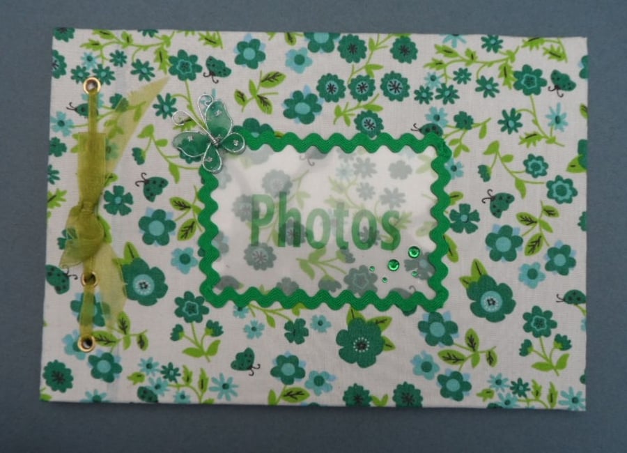 SALE - Photo Album, A5 fabric covered, green, ... - Folksy
