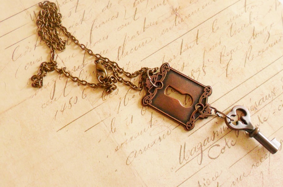 Steampunk Lock And Key Necklace - Folksy