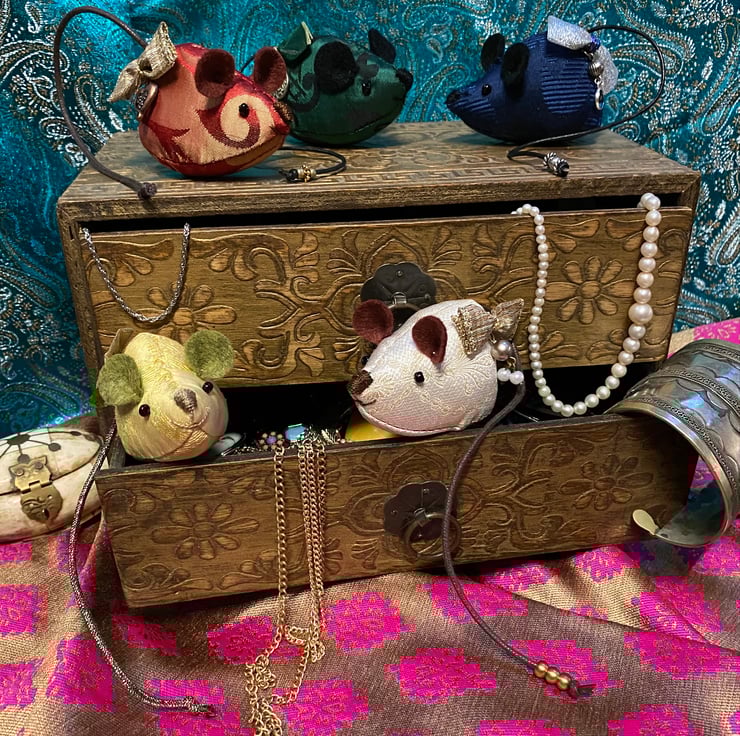 Ruby Treasure Mouse - Hand Stitched Vintage Sil... - Folksy