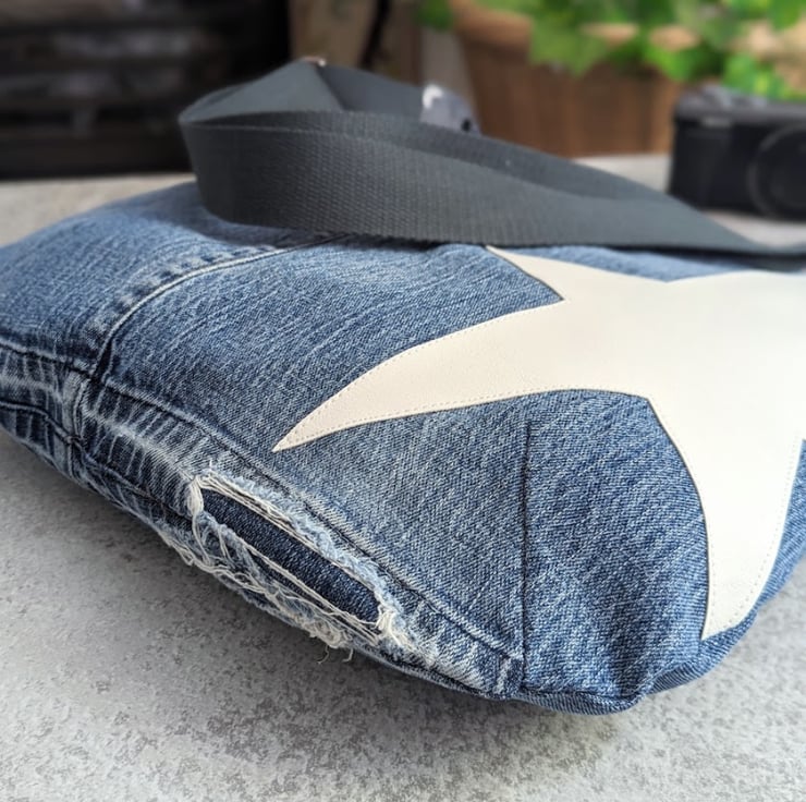 Denim Bag - Pale Denim Jeans Cross Body Bag wit... - Folksy