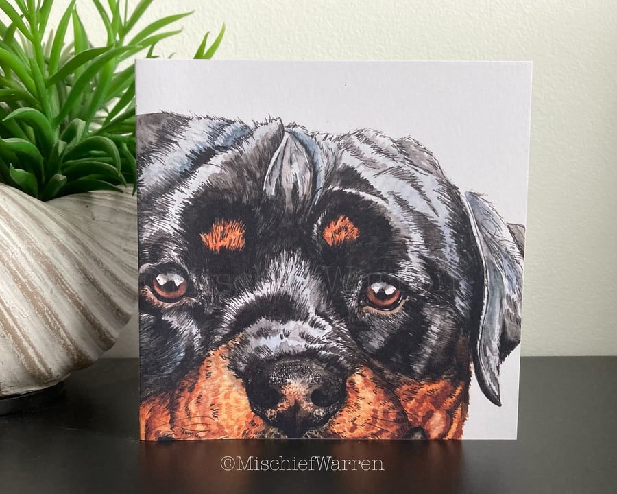 Rottweiler Card - Blank or personalised Rotti d... - Folksy