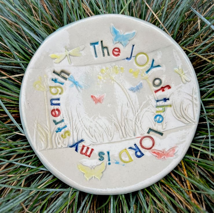 Handcrafted Ceramic Bible Verse Dish - ring dis... - Folksy
