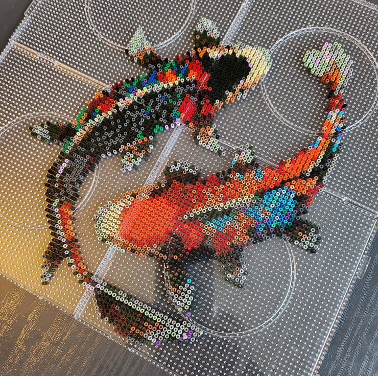 Hama bead koi Carp Clock - Folksy