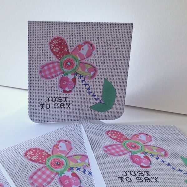 Set of Four Notecards,'Patch Petals' Blank Note... - Folksy