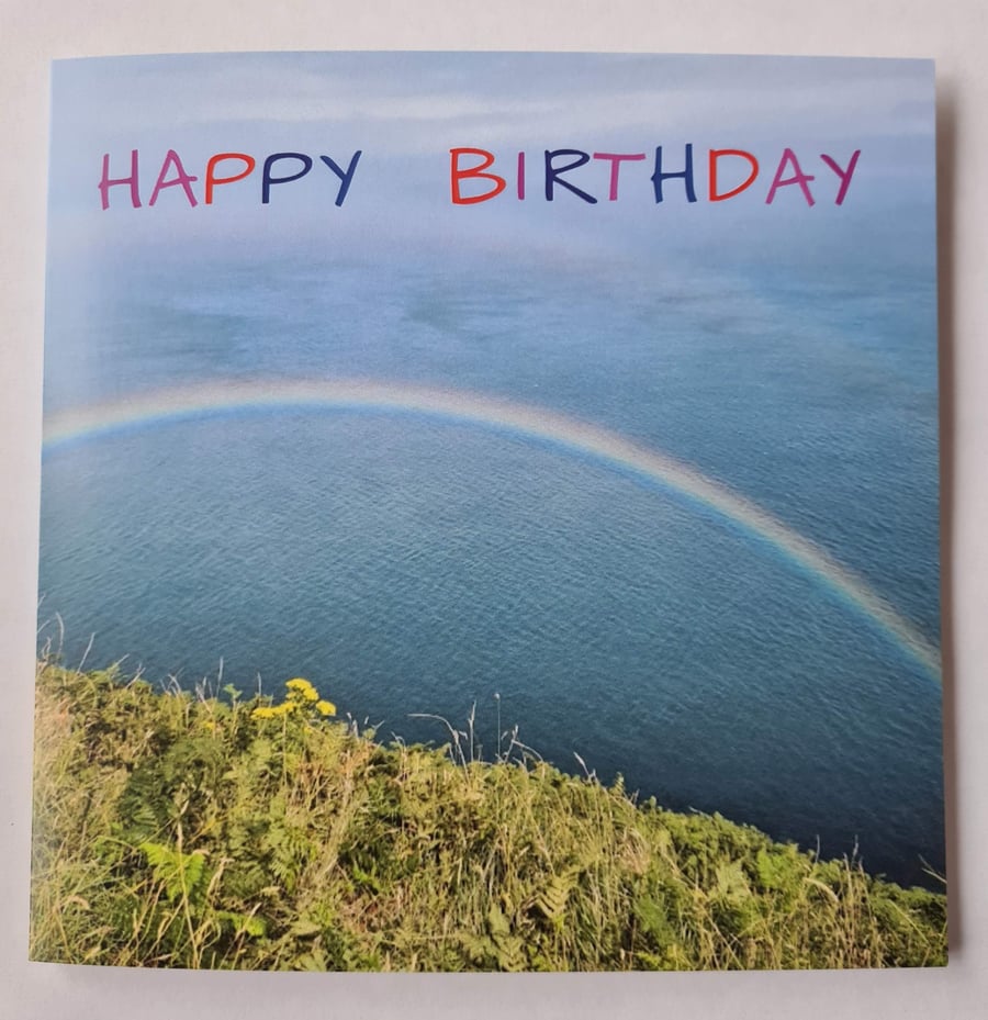 Rainbow birthday card - Folksy