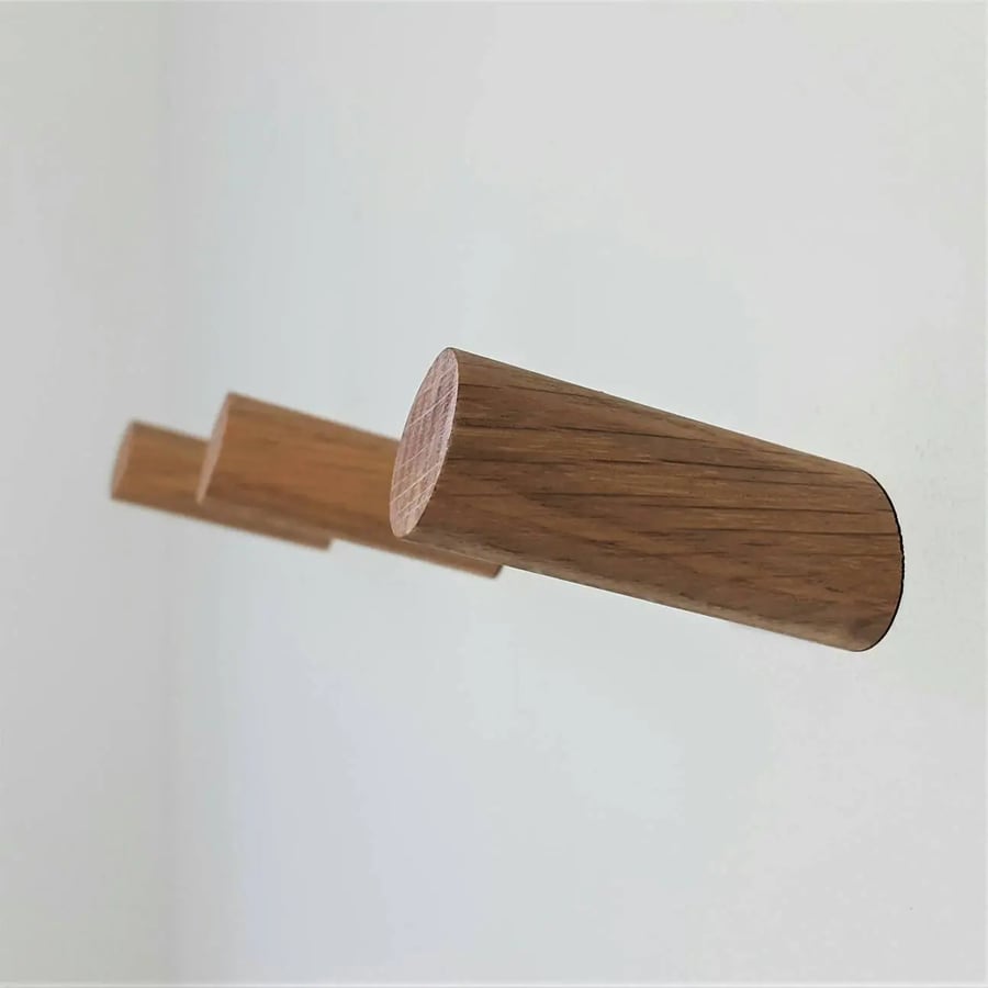 Handmade Oak Floating wooden coat hook - Folksy