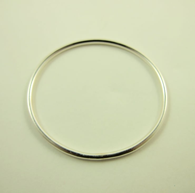 Sterling Silver Heavy Smooth Oval Bangle - Folksy