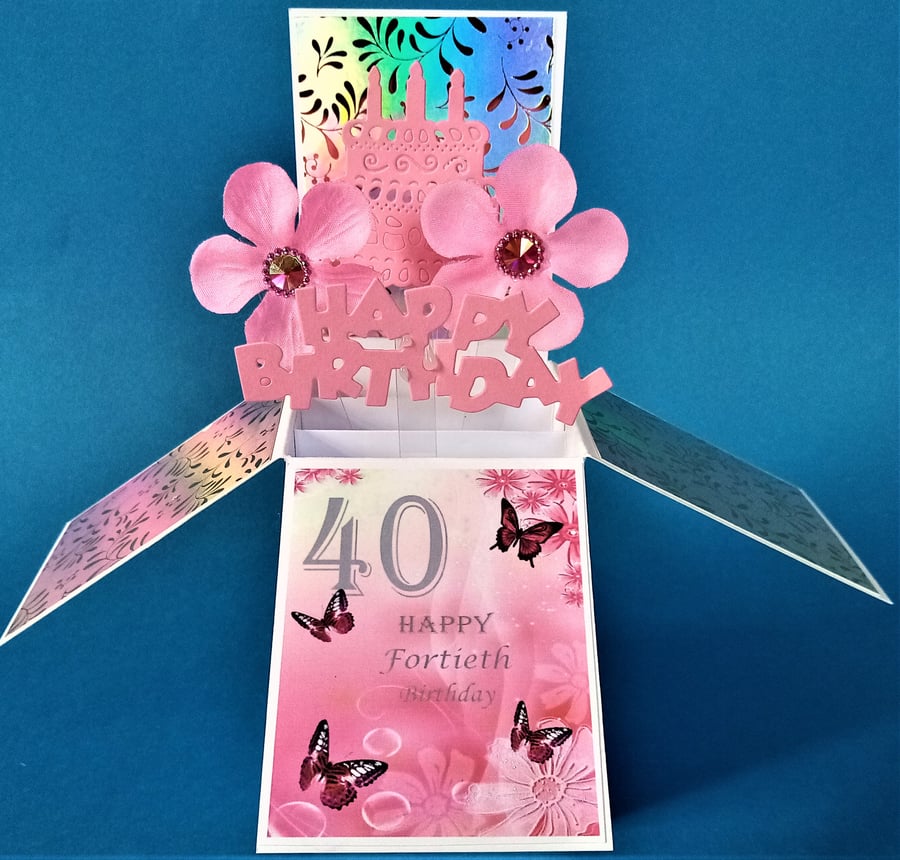 Ladies 40th Birthday Card - Folksy